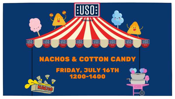USO Yokosuka- TGI Nachos & Cotton Candy • USO Japan
