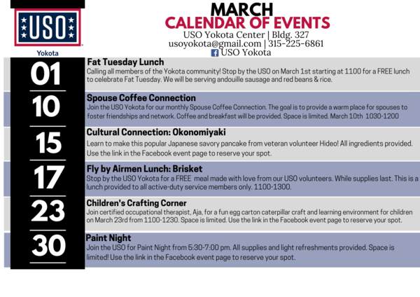 USO Yokota Fat Tuesday Lunch • USO Japan